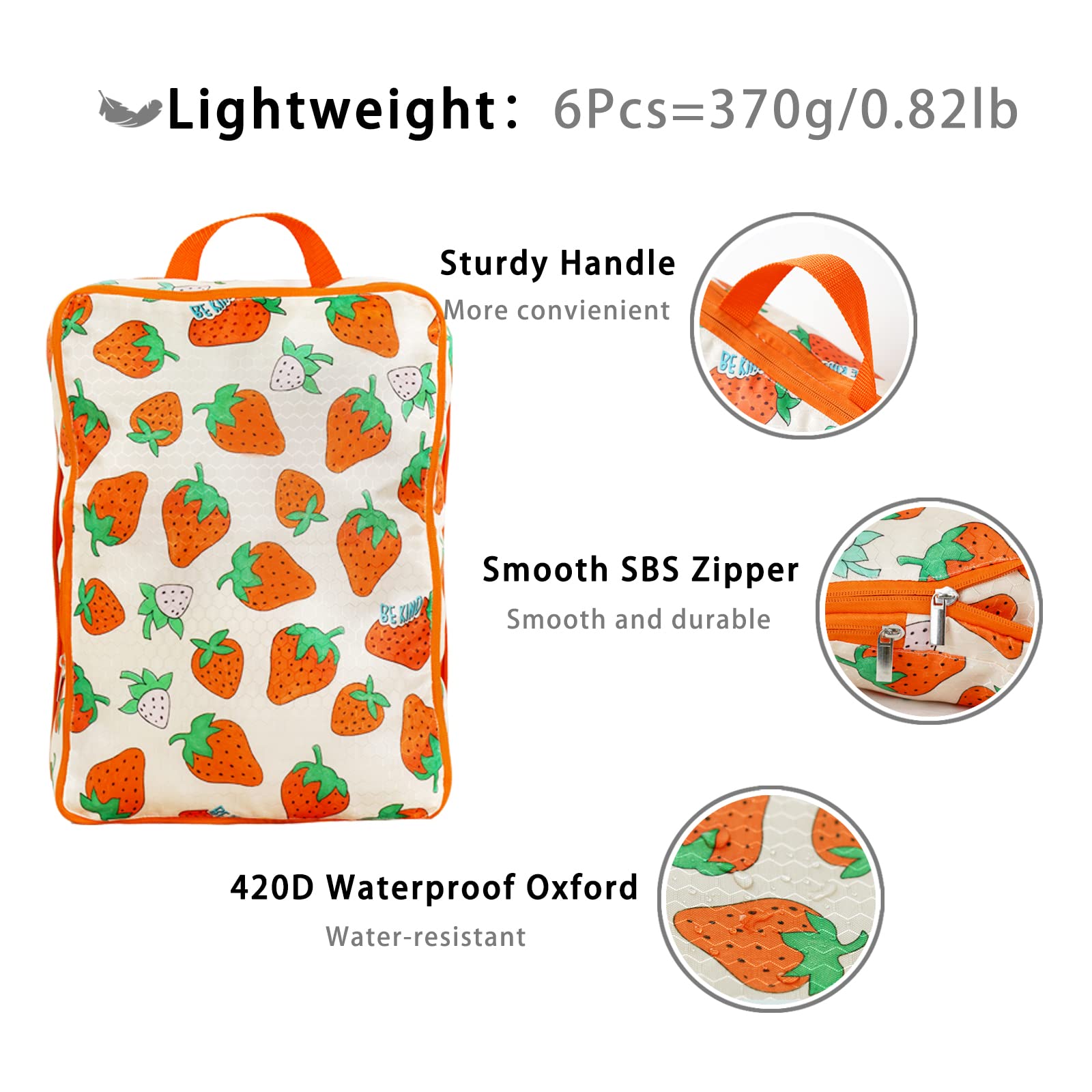 6-Piece Nylon Compression Packing Cubes Set Ideal Travel And Storage ...