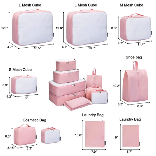9 Set Packing Cubes for Packing Waterproof Customized Packing Cubes
