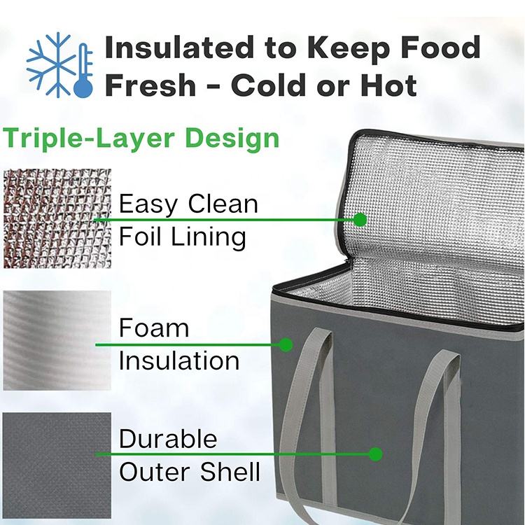 heavy duty thermal insulation fabric hot and cold storage tote cooler ...