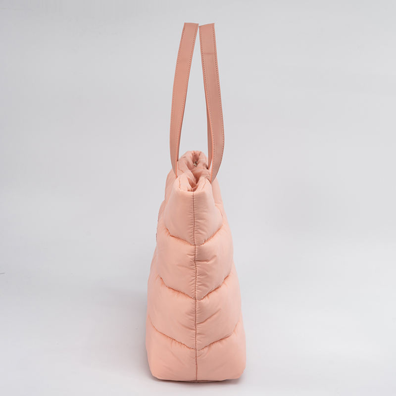Custom Women Large Quilted Puffer Tote Bag Lightweight Nylon Padding ...