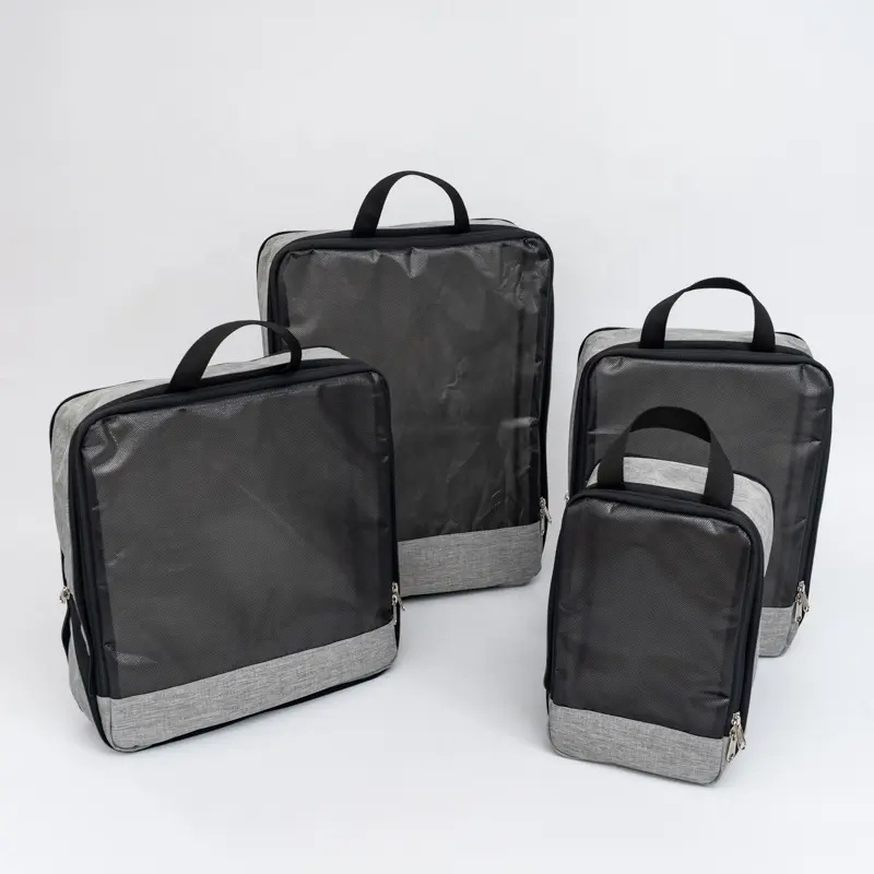 4 Pieces Waterproof TPU Mesh Portable Compression Packing Cubes High ...